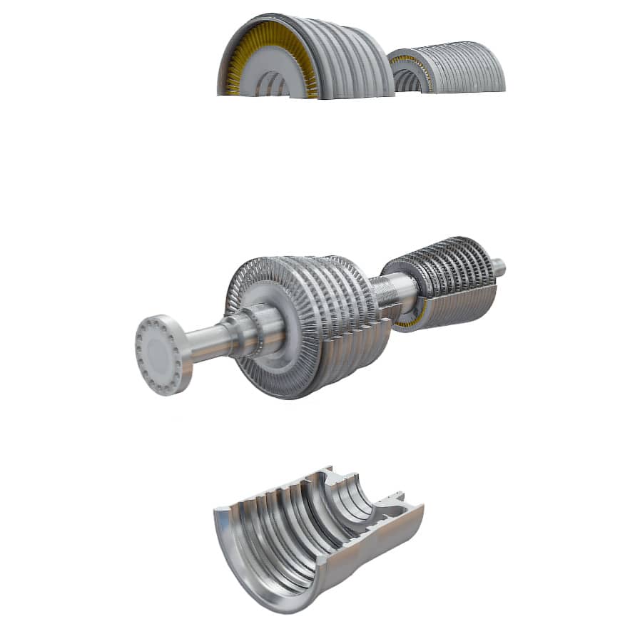 Steam Turbine HP and IP Rotor and Diaphragms Explained - saVRee